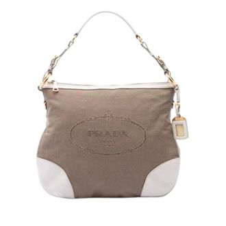 Prada Pre-owned Canvas Shoulder Bag - - Pre-owned - Damen - Beige - ONE SIZE