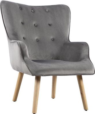 Habitat et Jardin Habitat Et Jardin - Fauteuil style scandinave velours Odense - 73 x 81 x 92.5 cm - 1 place - Gris