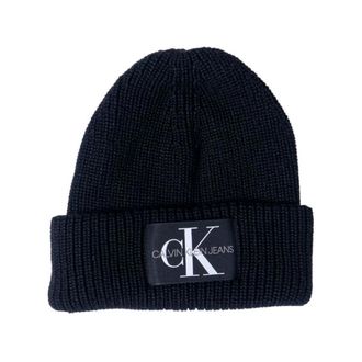Calvin Klein Femme, Accessoires, Noir, Taille: ONE Size Bonnet Noir Acrylique Automne/Hiver