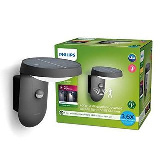 Philips Tyla, applique murale solaire extérieure ultra efficient, classe energétique A, détecteur de mouvement, 3000K, 250 lm, IP44, Anthracite