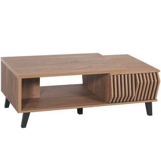 Hhg Neuwertig] Couchtisch HHG 619, Wohnzimmertisch Beistelltisch Sofatisch, 3D-Design Schubladen 44x120x65cm, braun