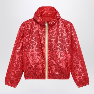 K-Way Rote Laurette-Jacke mit laminiertem Print