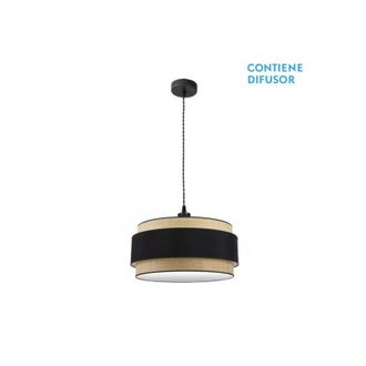 Fabrilamp Fabrilamp - Lampe suspendue dimmable mod&egrave;le Kandy 2xE27 Naturel/noir