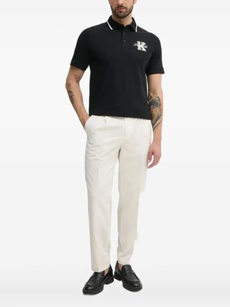 Karl Lagerfeld polo en coton mélangé à patch logo - Noir