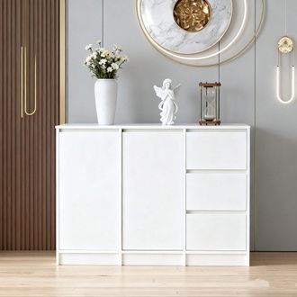 Generic Moderne Sideboard Kommode Schuhschrank mit großem Stauraum, Zwei Türen und DREI Schubladen mit einem verstellbaren Regal für Esszimmer, Wohnzimmer ode