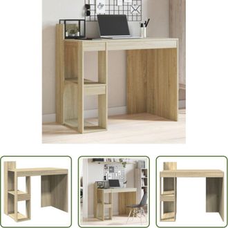 vidaXL vidaXL B&uuml;rotisch mit Stauraum - Schreibtisch Sonoma-Eiche 103,5x56,5x94 cm Holzwerkstoff