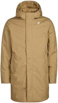 K-Way Parka droite en coton m&eacute;lang&eacute;