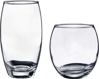 Argon Tableware 12-teiliges Glasgeschirr-Set - 405 ml und 510 ml - Tondo-Kollektion - Whiskey-Trinkbecher, Tassen, Gläser, spülmaschinenfest, großes Highball-Glas, Mo