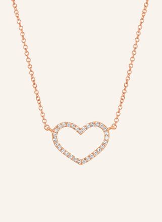 Leaf Halskette Heart Aus 18 Karat Ros&eacute;gold Mit Diamanten rosegold
