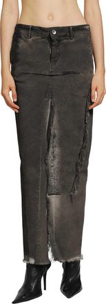 Rick Owens Tower Denim Sliced Skirt