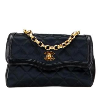 Chanel Sac bandouli&egrave;re vintage en satin Pre-owned - Femme - Pre-owned - Noir - Taille: ONE Size