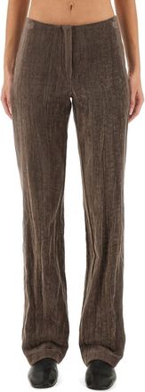 Alysi Velvet Crinkle Trousers - Brown