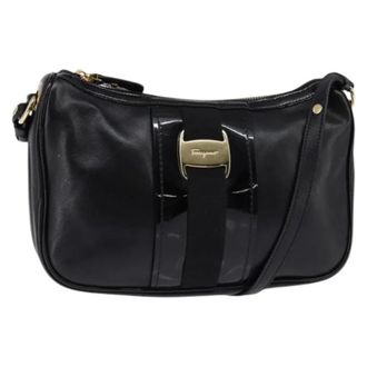 Ferragamo Pre-owned Leder-Schultertasche - - Pre-owned - Damen - Schwarzk - ONE SIZE