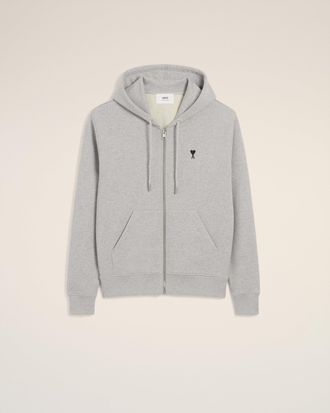 Ami Hoodie Gris Zippé Ami De Coeur En Coton Gris - XXL - Homme