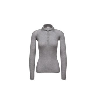 Moncler Wool Long Sleeve Polo Shirt