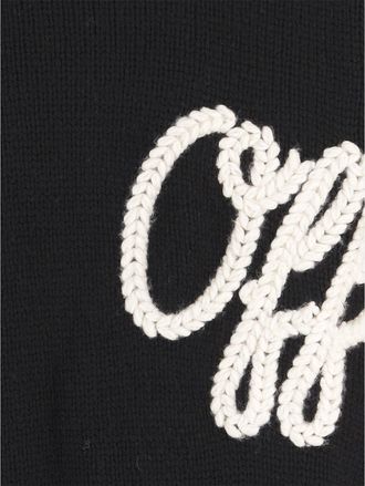 Off-white Mens Wool Sweater With Logo Lettering Black