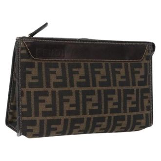 Fendi Pre-owned Zucca Canvas Clutch - - Pre-owned - Damen - Braun - ONE SIZE