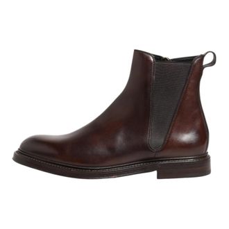 Dolce & Gabbana Braune Chelsea Leder Mid Calf Stiefel - - Shoes - Damen - Braun - 39 EU