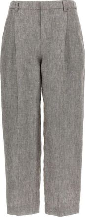 Brunello Cucinelli pantalon ample à design plissé - Marron