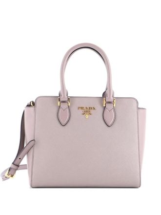 Prada Convertible Saffiano with Soft Calf Small tote bag - Tons neutres