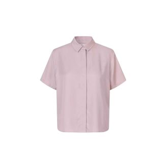Sams&oslash;e & Sams&oslash;e Chemise &agrave; manches courtes d&eacute;contract&eacute;e - Femme - Blouses et Chemises - Rose - Taille: 38 FR