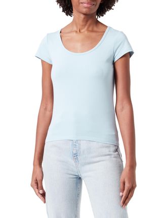 QS by s.Oliver Damen 2144036 T-Shirt, türkis 6103, X-Large