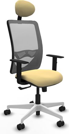 Piqueras y Crespo Computerstuhl Zulema mit 1D-Armlehnen, h&ouml;henverstellbarer Lendenwirbelst&uuml;tze und festem Kopfteil, ausgestattet mit Sincro 3 Positionen und Schneidesch