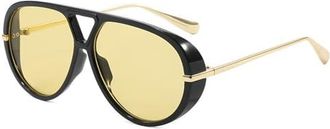 Generic Lunettes De Soleil Vacances &Agrave; Monture Large For Hommes Et Femmes Conduite En Plein Air(Yellow)