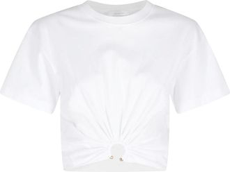 Paco Rabanne Femme, Tops, Blanc, Taille: 38 FR T-Shirt Anneau D&eacute;coratif