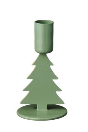 Ib Laursen Kerzenhalter - Tannenbaum - Metall - Farbe: gr&uuml;n - (&Oslash;xH) 3,8 x 7,3 cm