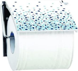 MSV Bad Serie Toilettenpapierhalter WC Rollenhalter Papierhalter Klopapierhalter mit Klappe - Brest Blau