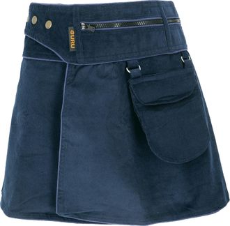 Guru Shop Wickelrock, Cord Minirock - Dunkelblau, Damen, Baumwolle, Size:L/XL