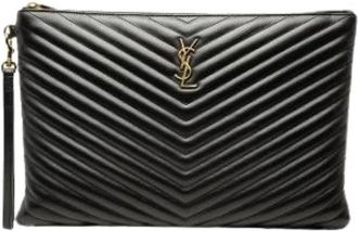 Saint Laurent Pre-owned Sacoche matelass&eacute;e en cuir - Femme - Pre-owned - Noir - Taille: ONE Size