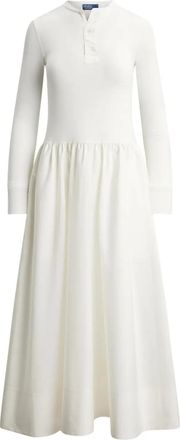 Polo Ralph Lauren Maxikleid im Henley-Style - Wei&szlig;