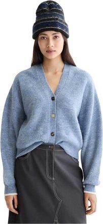Scotch & Soda Damen Fuzzy Relaxed-Fit Cardigan Sweater Strickjacke, Faded Denim Melange U979, XS