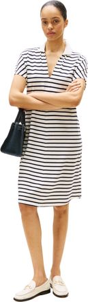 Tommy Hilfiger Damen Polokleid Lyocell Tipping Kurzarm, Mehrfarbig (Breton/ECU/Dark Night Navy), 3XL