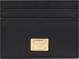Dolce & Gabbana Femme, Accessoires, Noir, Taille: ONE Size Porte-cartes en cuir de veau plong&eacute;