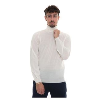 Hindustrie Merinowolle V-Ausschnitt Slim Fit Pullover - - Knitwear - Herren - Wei&szlig; - M