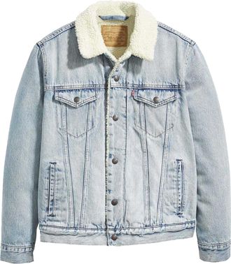 Levi's Type III Truckerjacke f&uuml;r Herren, Teddy (Blau)