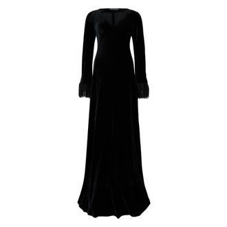 Alberta Ferretti Langes schwarzes Samtkleid elegant - - Dresses - Damen - Schwarzk - S