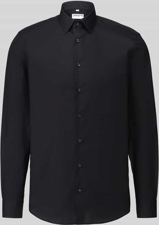 Jake*s Slim Fit Businesshemd mit abgerundetem Saum