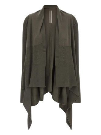 Rick Owens cardigan nervuré à design drapé - Vert