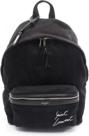 Saint Laurent unisex, Pre-owned, Noir, Taille: ONE Size Sac &agrave; dos en toile Pre-owned