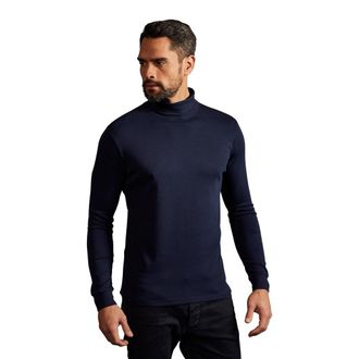 Promodoro Rollkragen Langarmshirt Herren, Marineblau, XXL