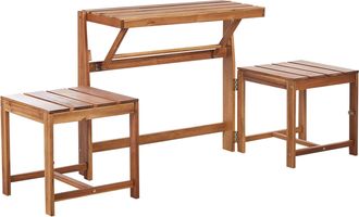 Beliani Wandelbare 2-in-1 Gartenbank Akazienholz Hellbraun 90cm 2-Sitzer Holzbank Tuenno