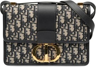 Dior sac à bandoulière Oblique Canvas 30 Montaigne (2020) - Bleu