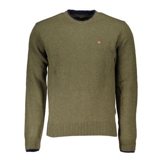 Napapijri Gr&uuml;ner Pullover mit langen &Auml;rmeln und Stickerei - - Knitwear - Herren - Gr&uuml;n - XL