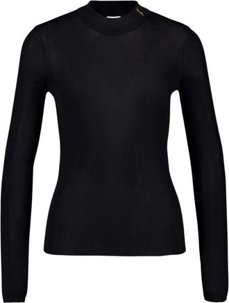 Saint Laurent Seidenstrickpullover mit Stehkragen - - Knitwear - Damen - Schwarzk - S