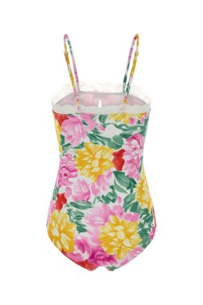 Chlo&eacute; Floral Printed Stretch Nylon Bodysuit