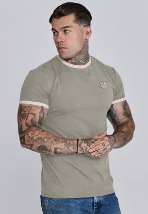 Siksilk Herren Stone, Ecru Ringer T-Shirt XXL